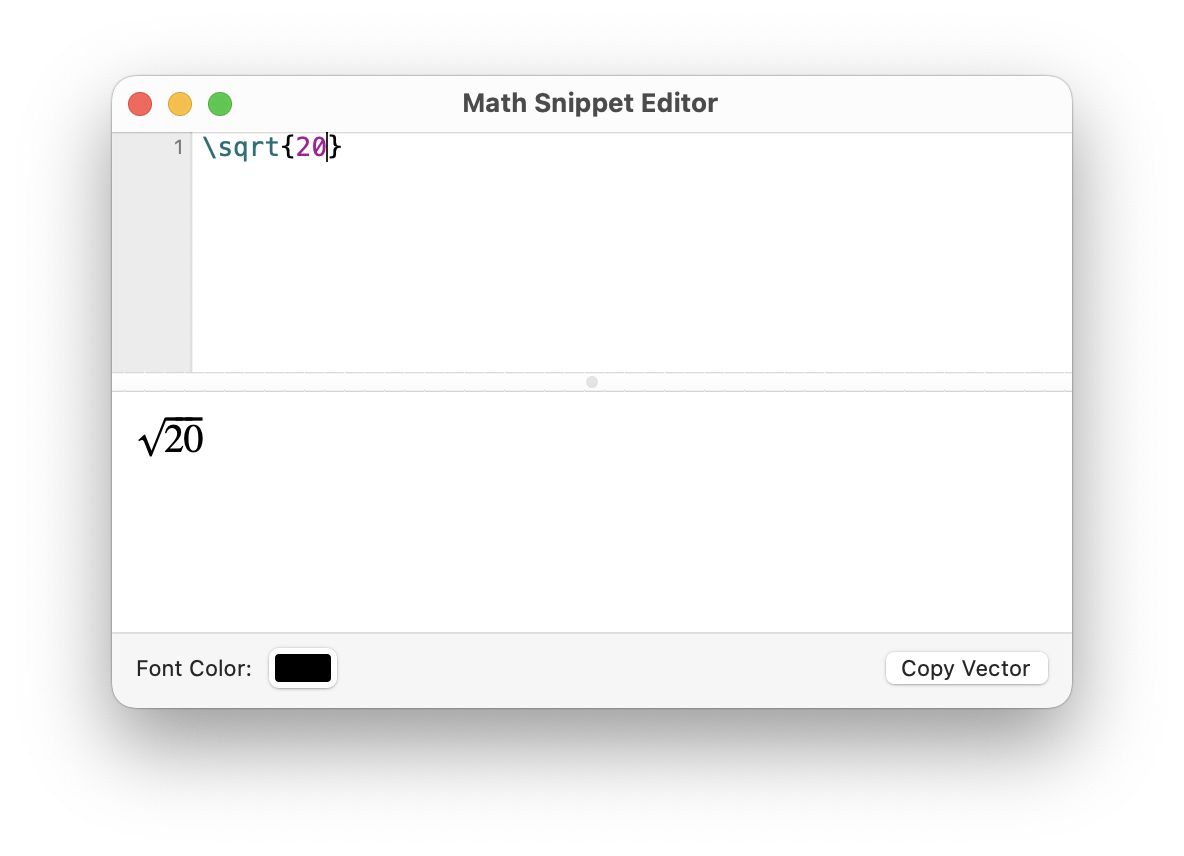 Math Snippet Editor Archimedes Documentation
